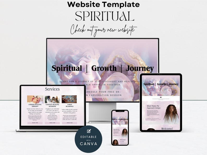 Spiritual Healer Canva One Page Website Landing Page, Professional ...
