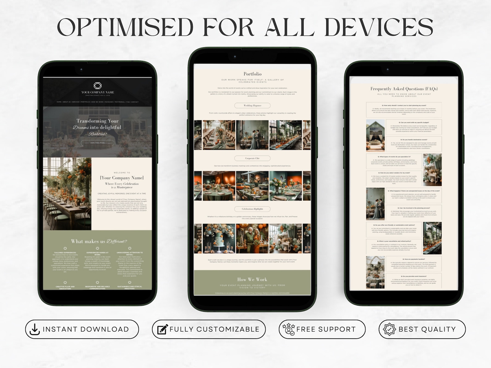 Event Planner Canva Website Template and Bundle, Events Manager Landing ...