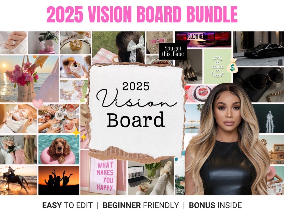 2025 Vision Board Bundle With 800 Printable Photos, Vision Journal ...