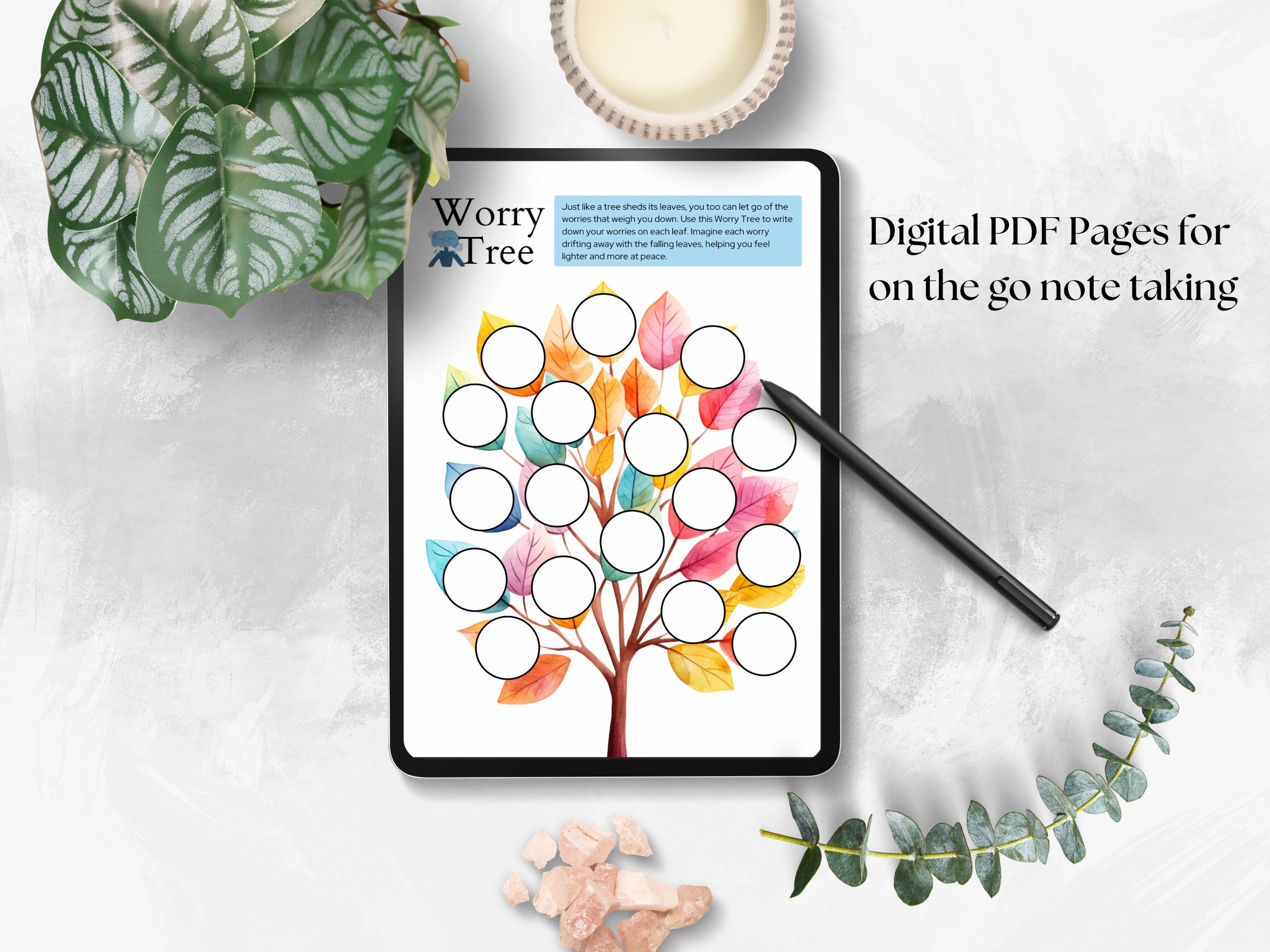 The Worry Tree Poster to Combat Negative Thinking, Anxiety Management ...