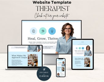 Counseling Canva Website Template, Therapist Landing Page Design ...