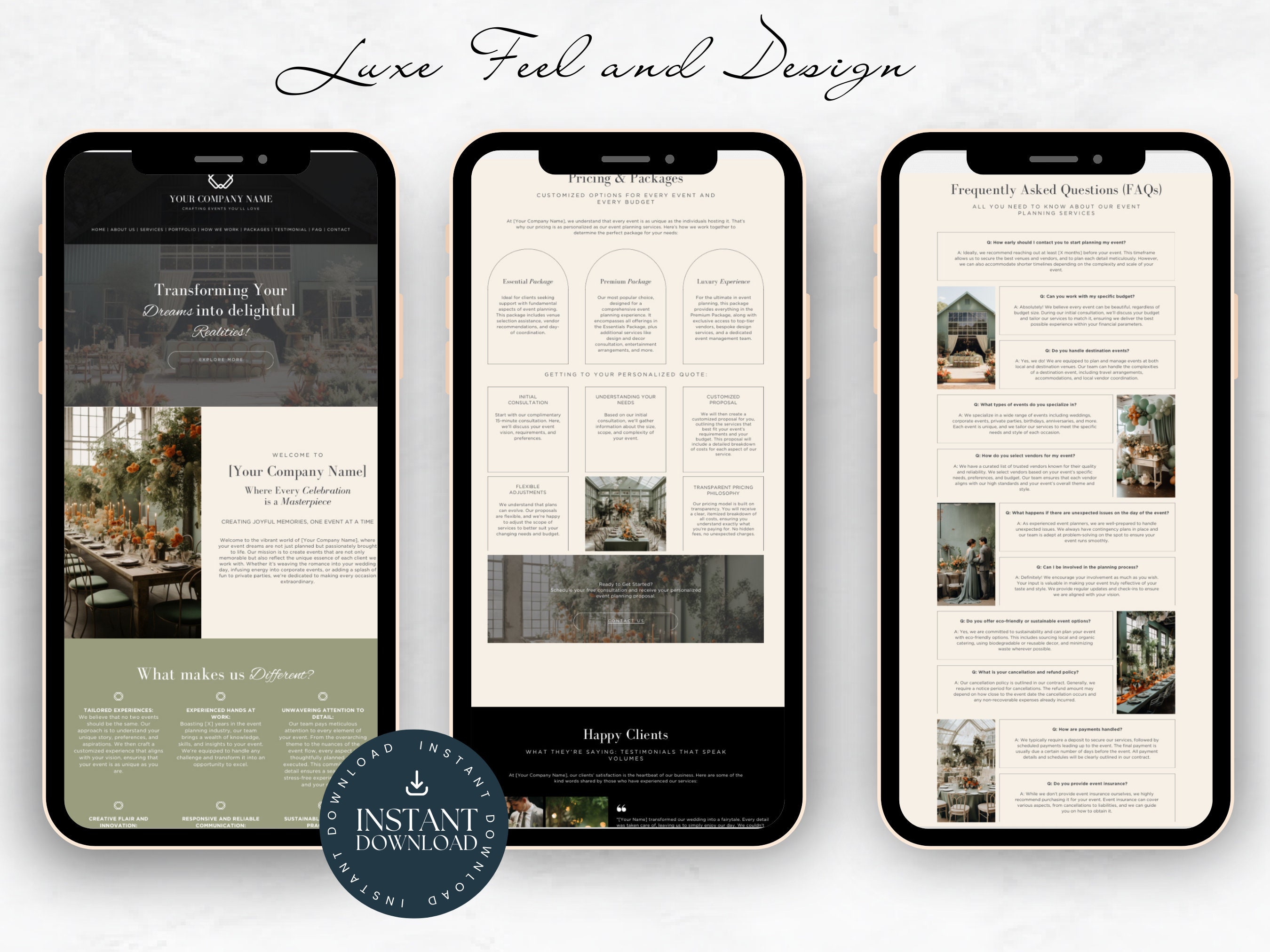 Event Planner Business Canva Website Template, Events Manager Landing ...