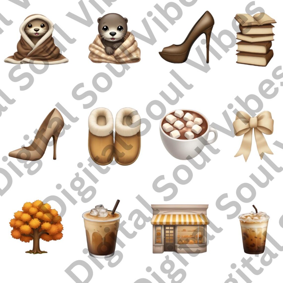 Brown Ios 18 Luxury Emoji Sticker Pack, Feminine Accessories iPhone ...