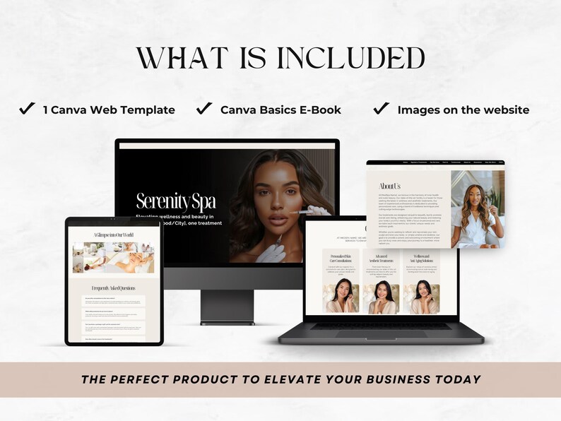 Black Med Spa Canva Website Template | Skin Care or Spa Business ...