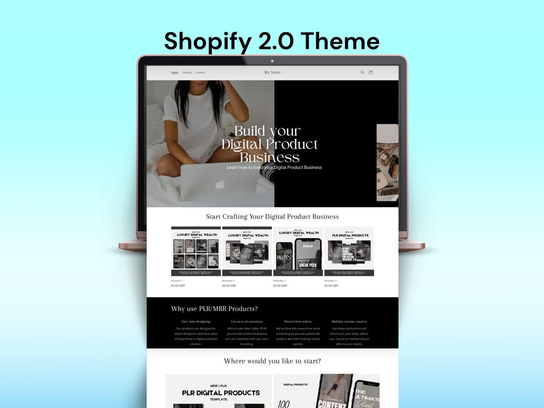 Shopify Theme for Digital Products, Sell on Etsy Website Template for ...