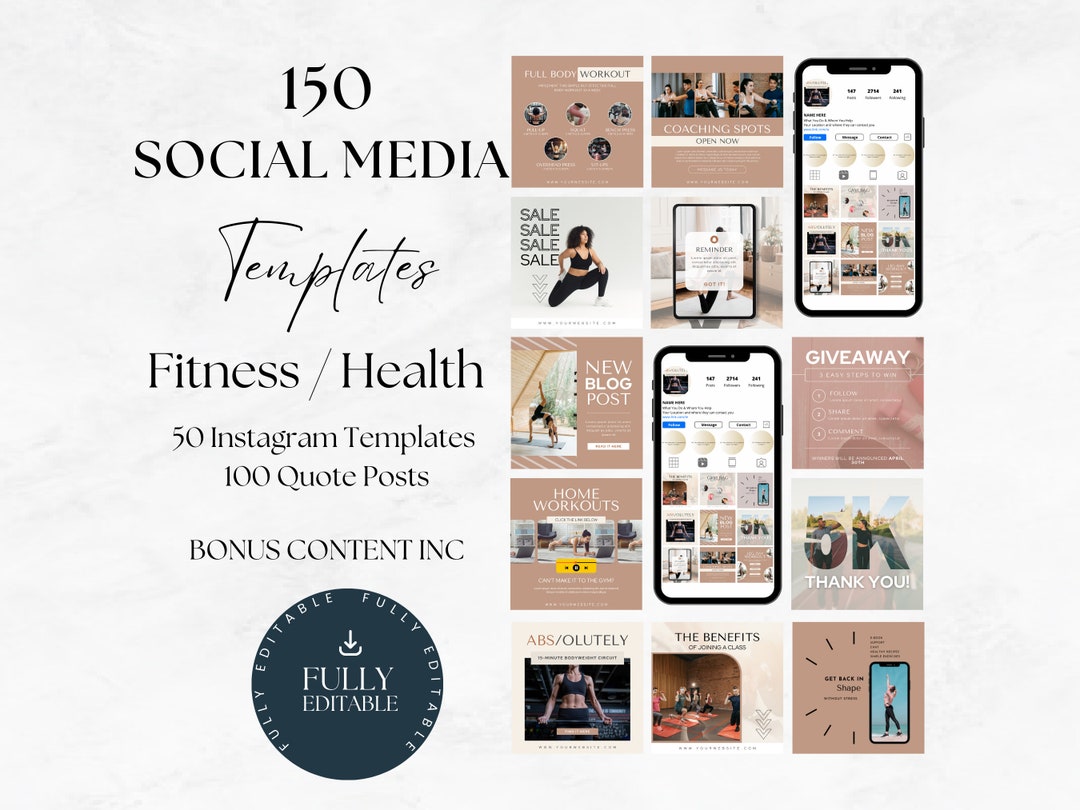 IG TEMPLATE for Fitness, Social Media CONTENT, Gym Influencer, Fitness ...
