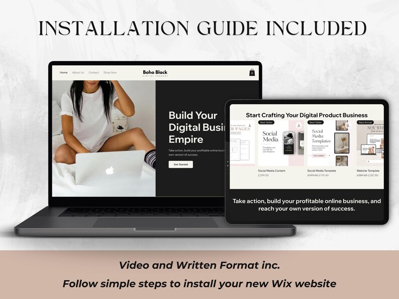 Wix Website Template for Digital Product Entrepreneurs, Faceless ...