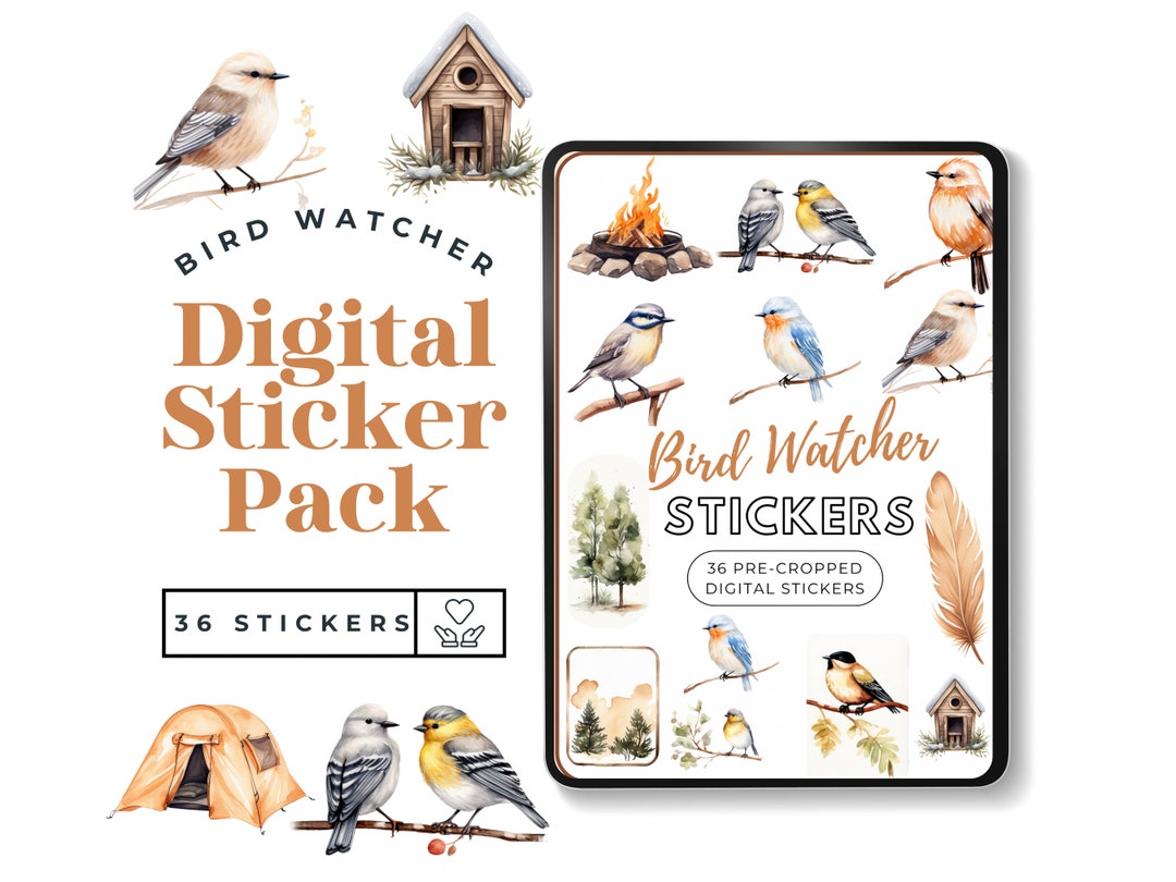 Aesthetic Bird Watcher Stickers, Planner Stickers, Goodnotes Digital ...