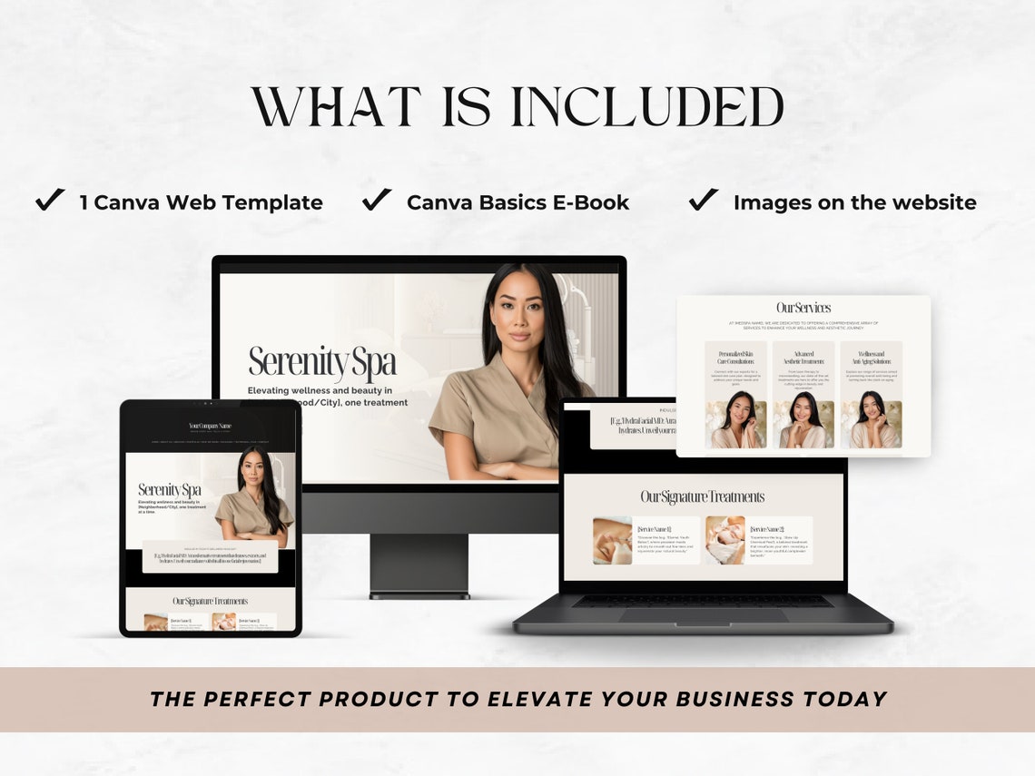Wellness Med Spa Canva Website Template | Skin Care or Spa Business ...
