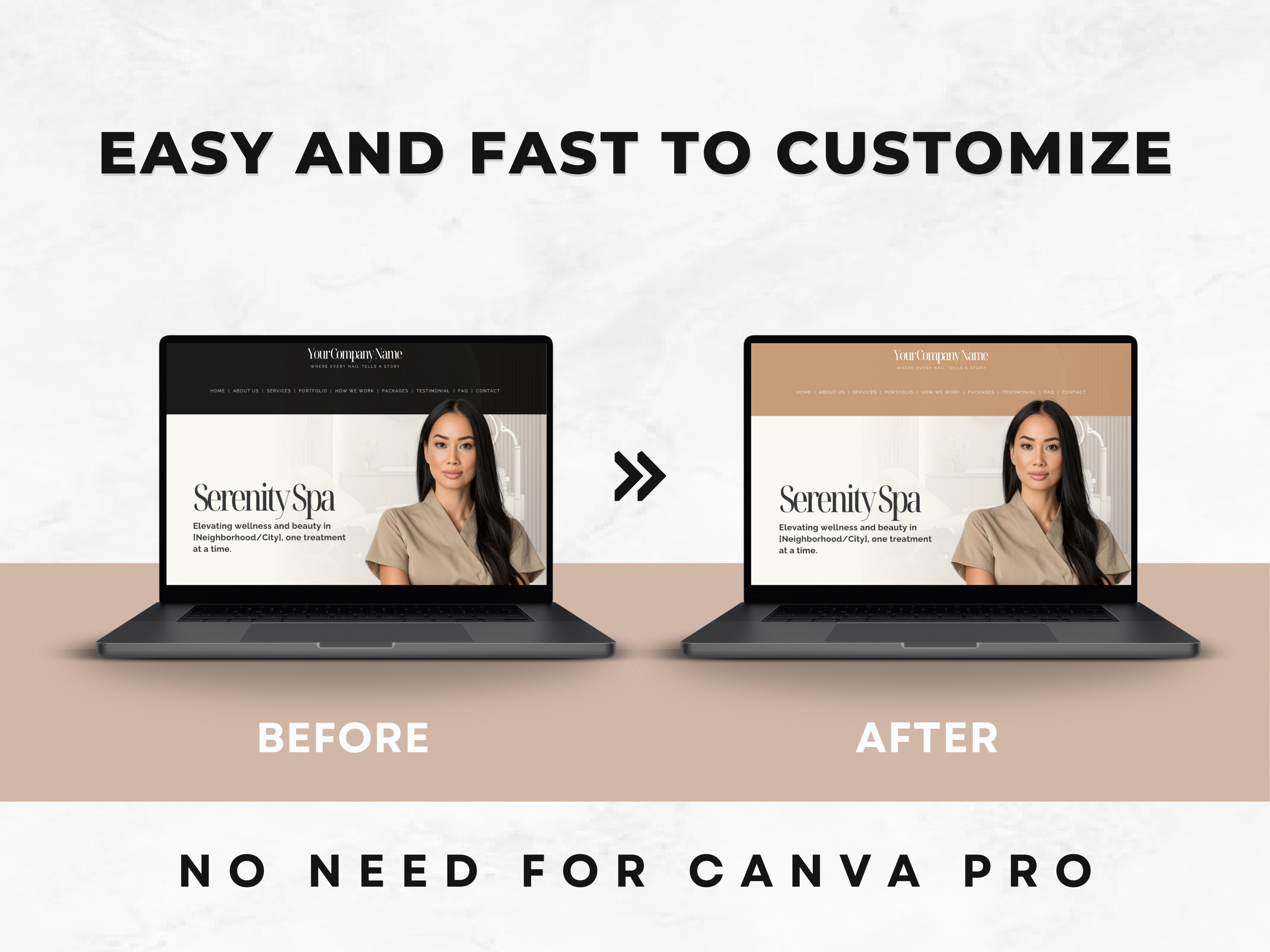 Med Spa Canva Website Template Skin Care or Spa Business, Beauty Salon ...
