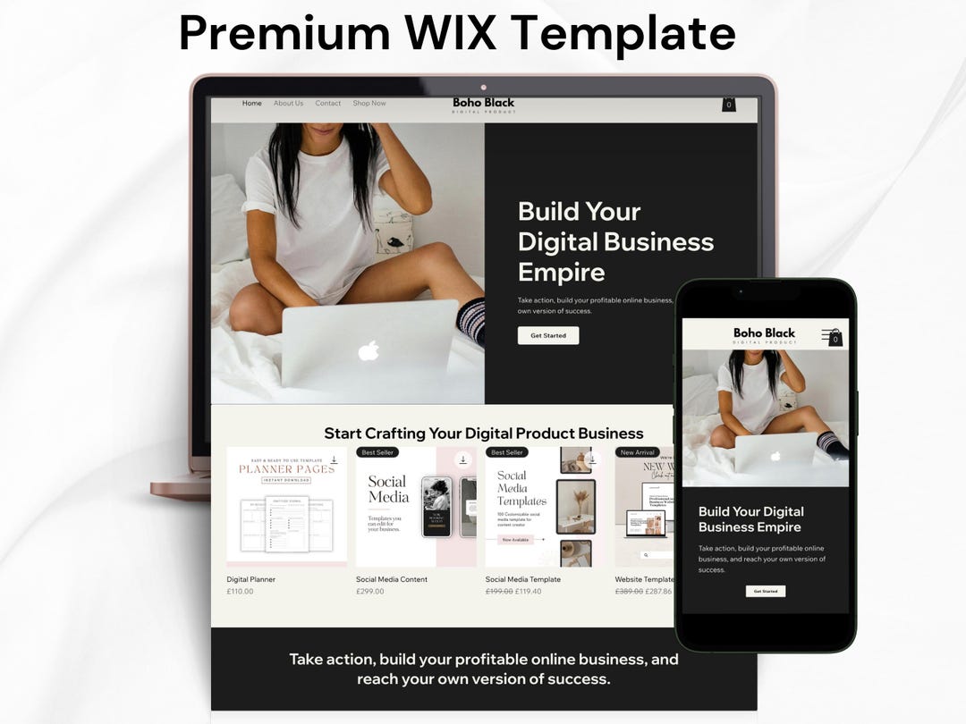 Wix Website Template for Digital Product Entrepreneurs, Faceless ...