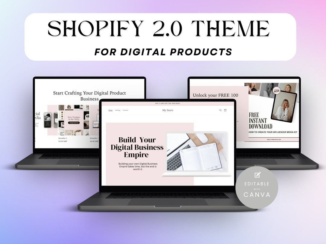 Minimalist Shopify Theme for Digital Products, Sell on Etsy Website ...