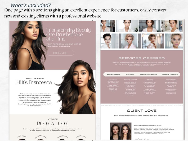 Beauty Canva Website Template | Canva Sales Landing Page for Make up ...