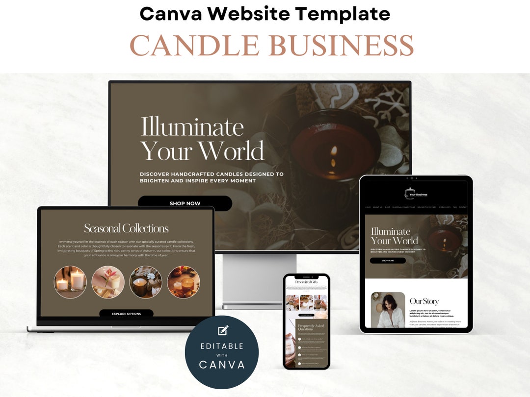 Candle Maker Canva Website Landing Page Design, Professional Web ...