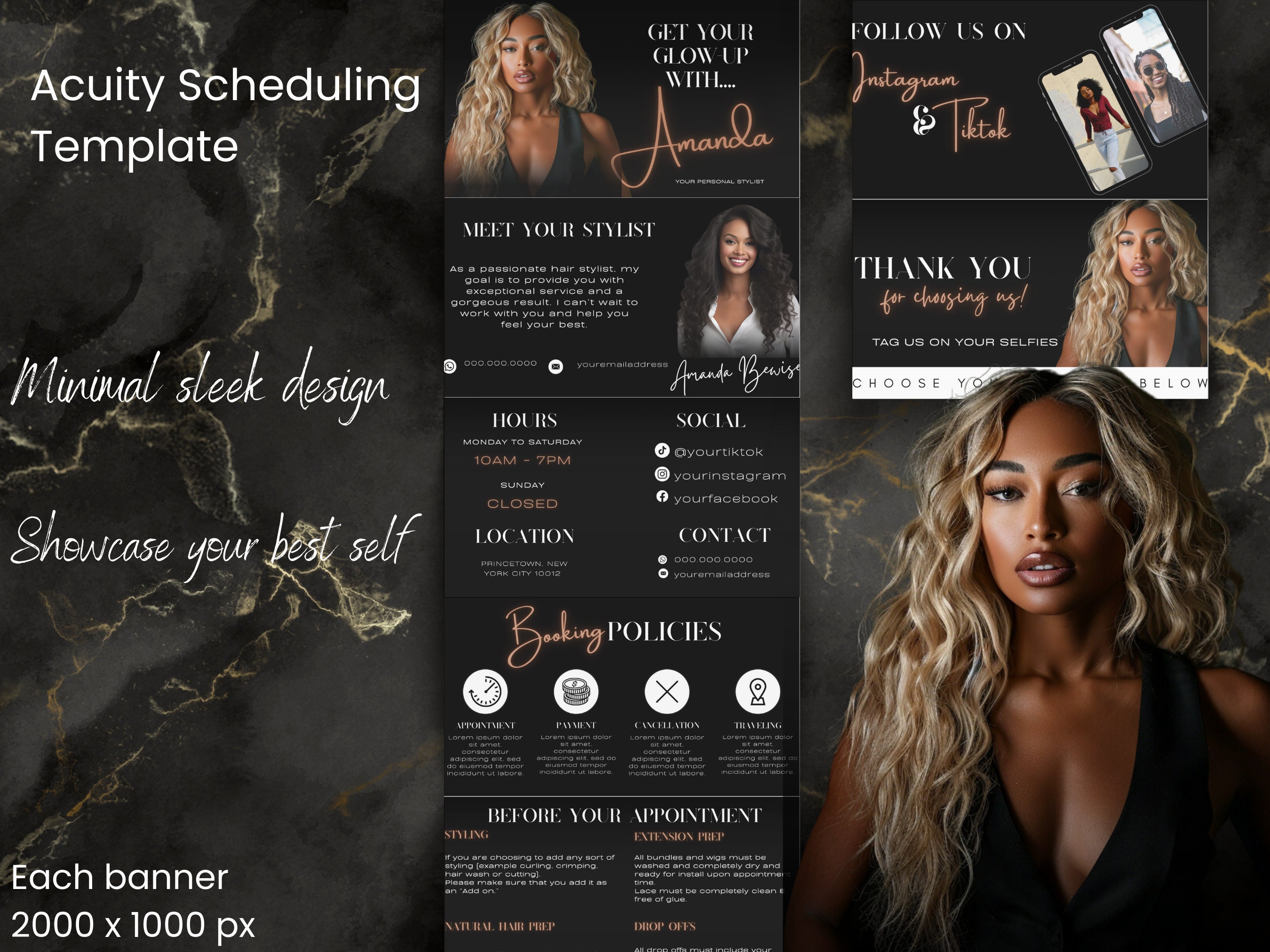 Acuity Scheduling Template for Hair Stylists, Esthetician Template ...