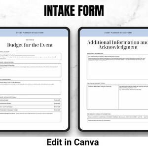 Editable Event Planner Questionnaire - Customizable Client Intake Form ...