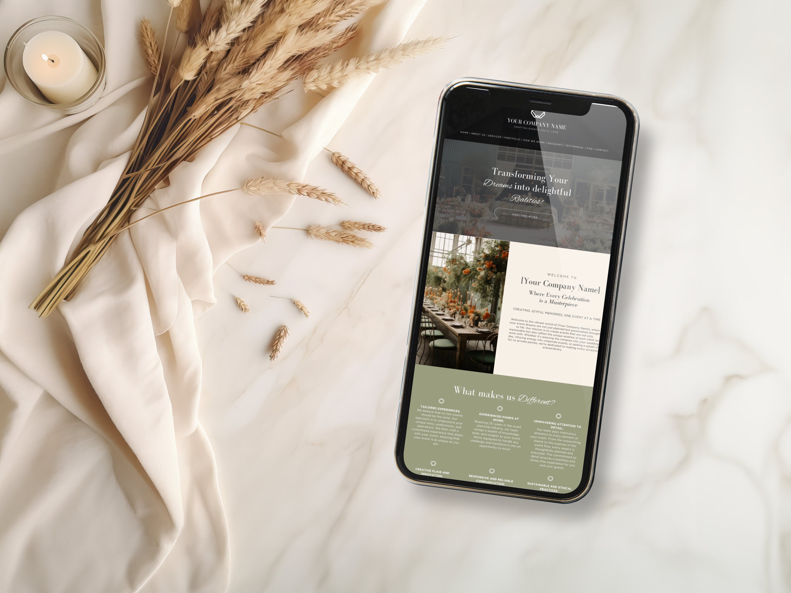 Event Planner Canva Website Template, Events Manager Landing Page ...
