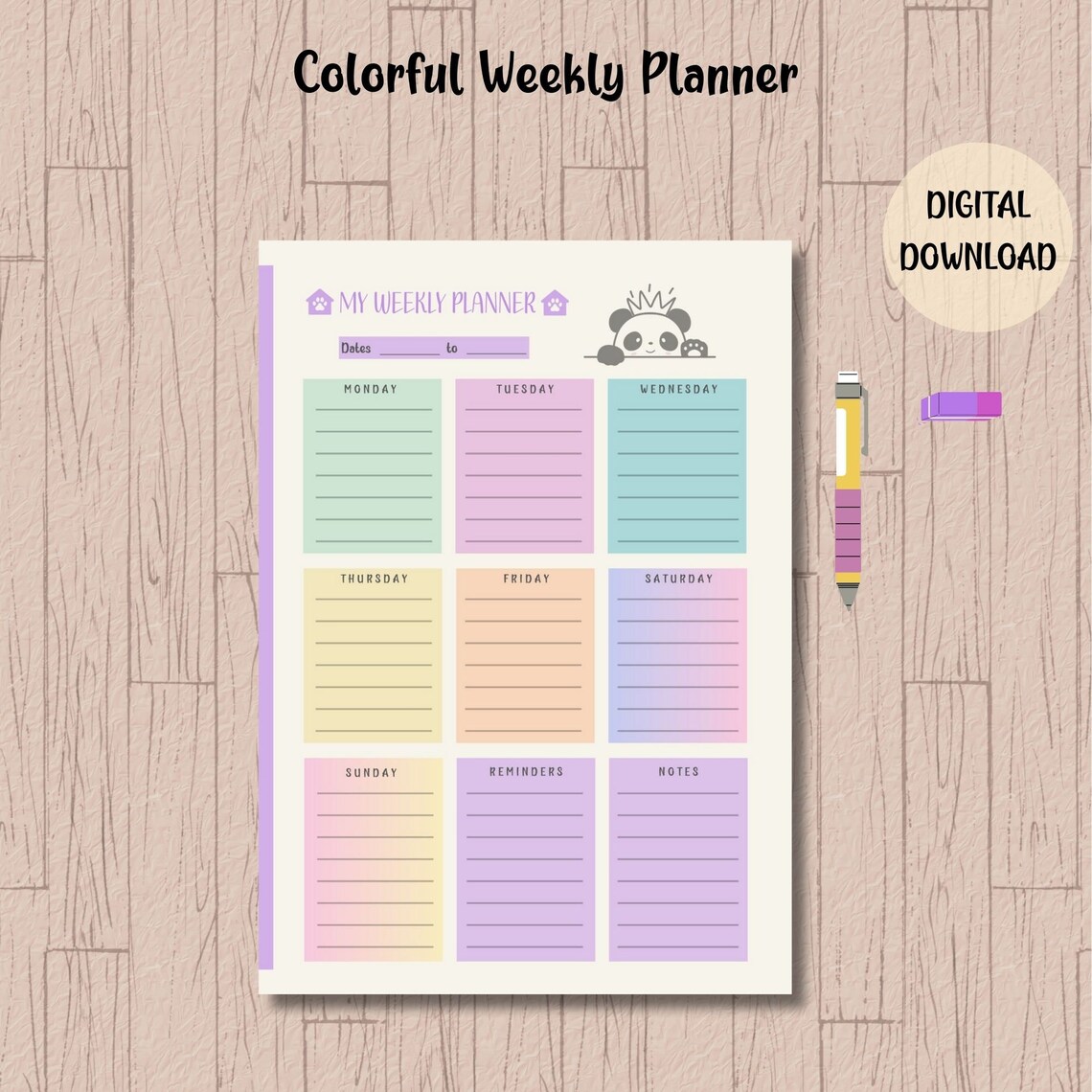 Printable Daily and Weekly Planner for Kids Kids Printable - Etsy