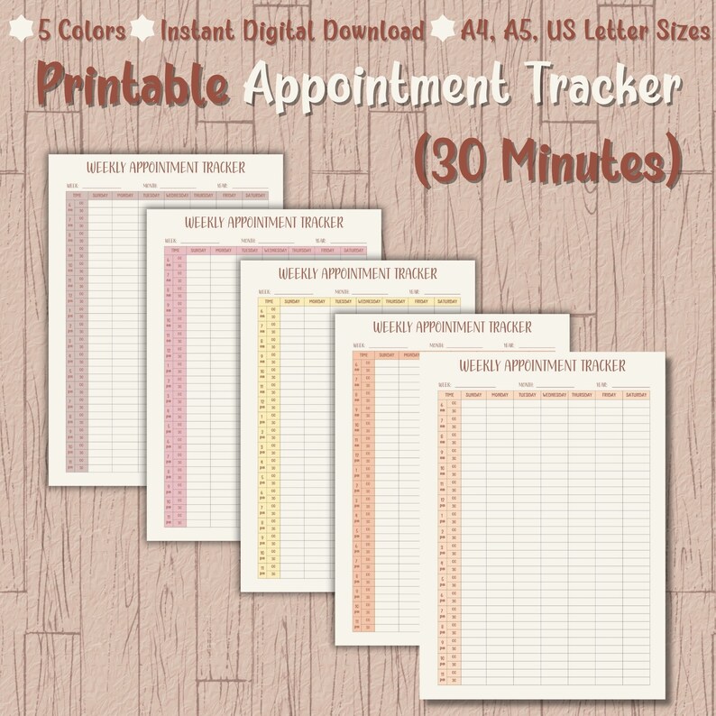 Appointment Tracker Printable Weekly Appointment Page - Etsy