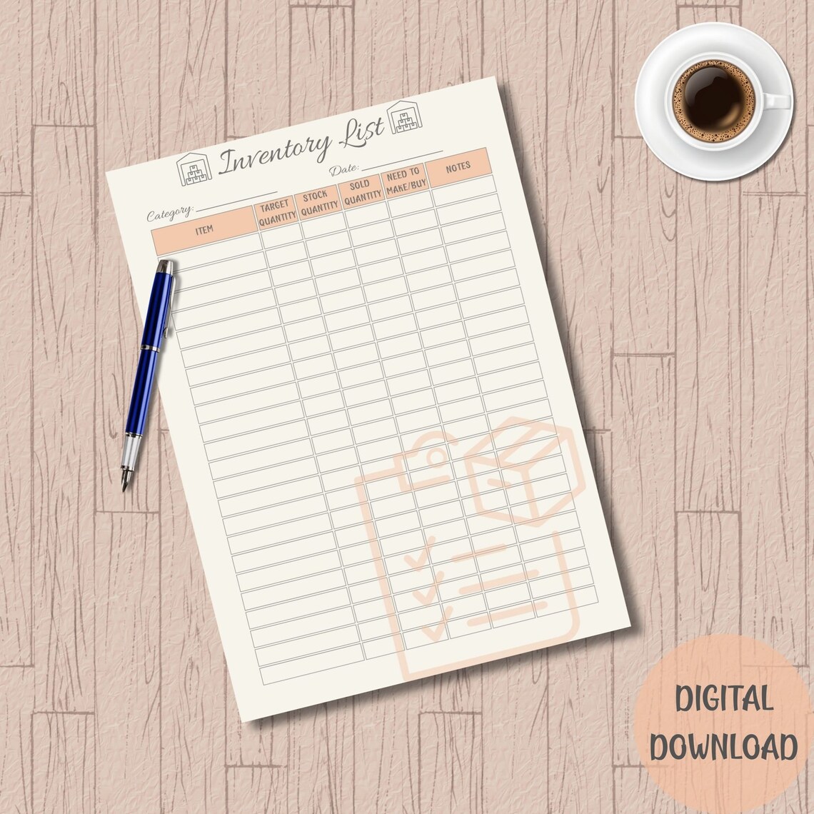 Inventory Tracker Printable Product List Inventory Management - Etsy