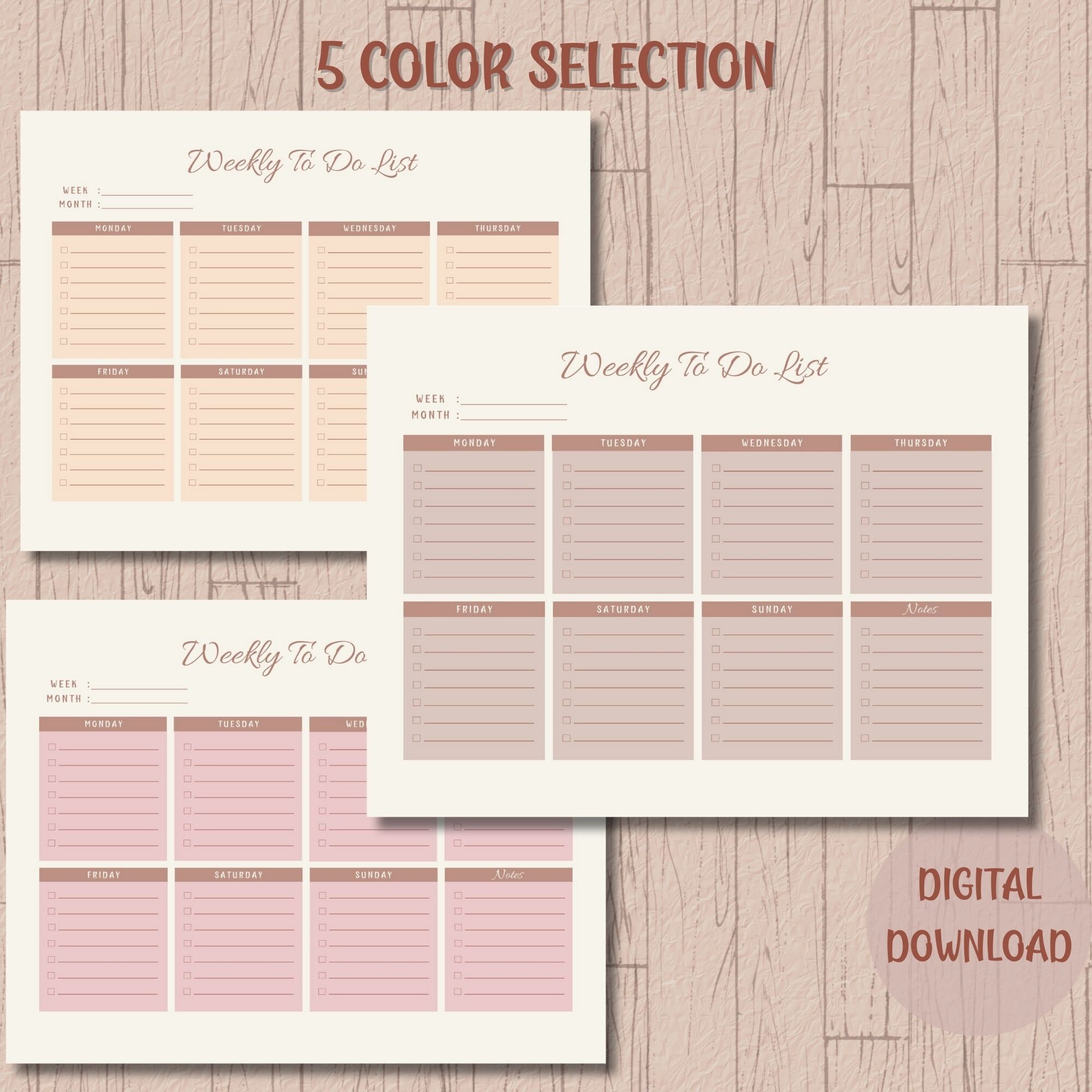 Printable Weekly to Do List Printable Weekly Planner Task Tracker ...