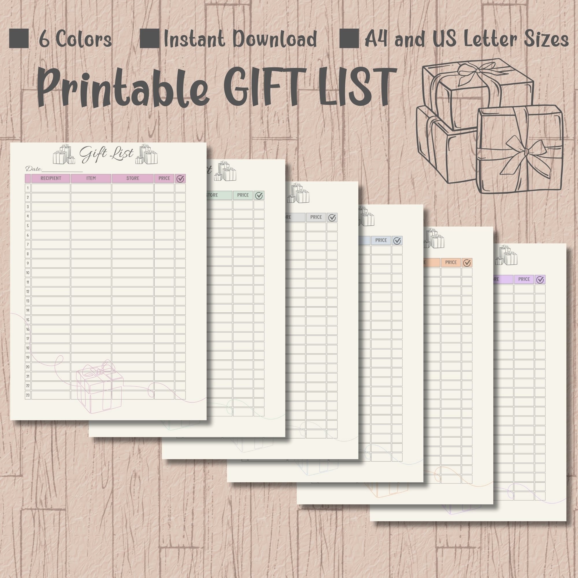 Printable Gift List Tracker Gift Planner Printable Gift Tracker to Buy ...