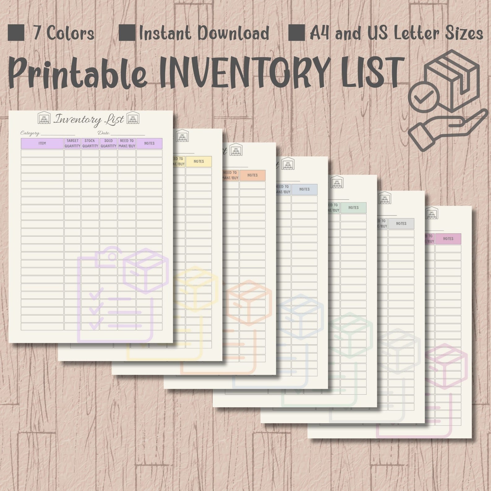 Inventory Tracker Printable Product List Inventory Management Stock ...