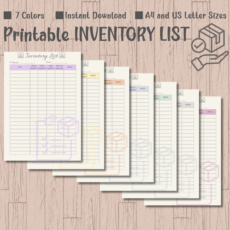 Inventory Tracker Printable Product List Inventory Management Stock ...