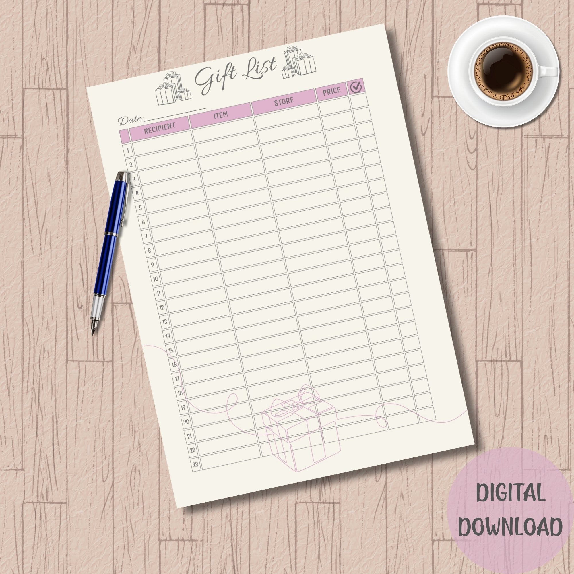 Printable Gift List Tracker Gift Planner Printable Gift Tracker to Buy ...