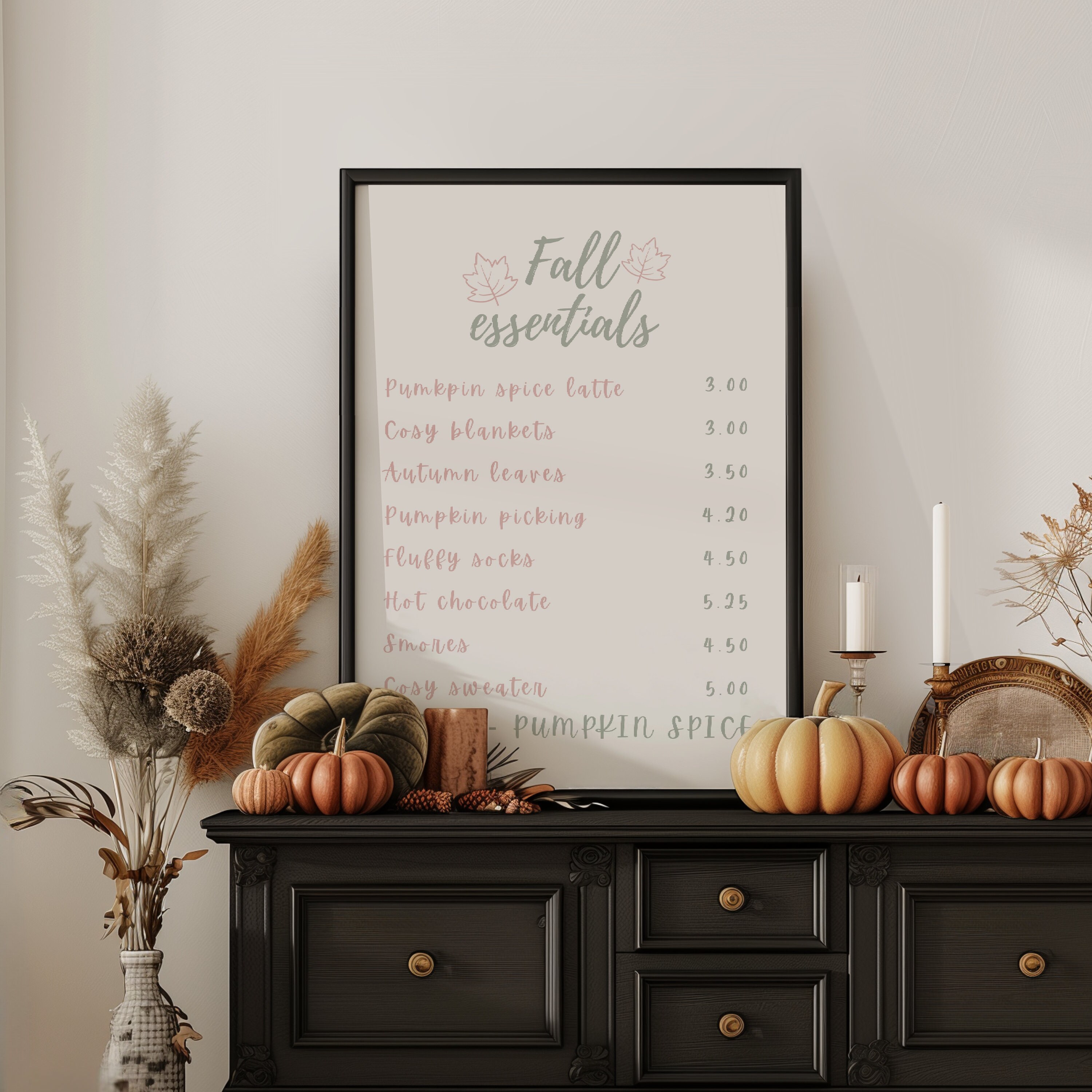 Sage Green Wall Art | Fall Essentials | Cottagecore | Autumn Room Decor ...