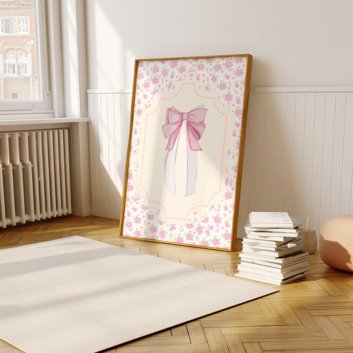 Pink Bow Wall Art Coquette Room Decor Balletcore Aesthetic Instant ...