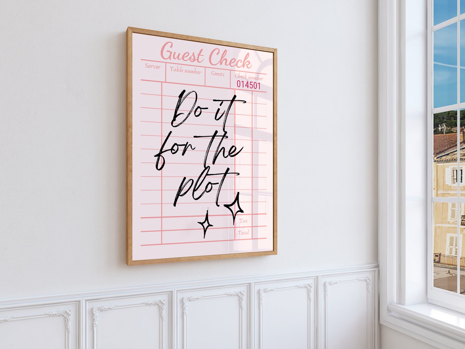 Do It for the Plot Guest Check Print Girly Room Decor Instant Download Digital Print - Etsy