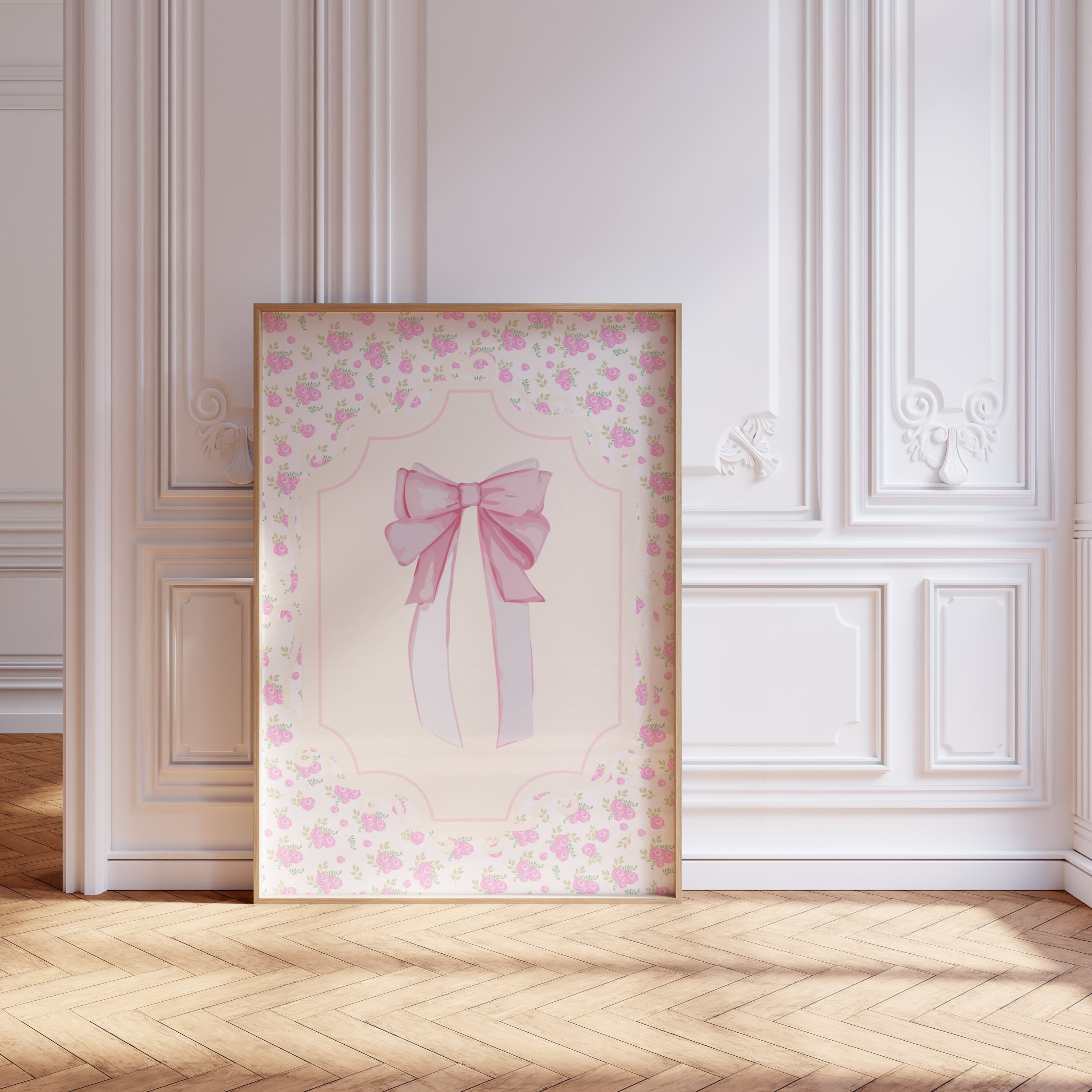 Pink Bow Wall Art Coquette Room Decor Balletcore Aesthetic Instant ...