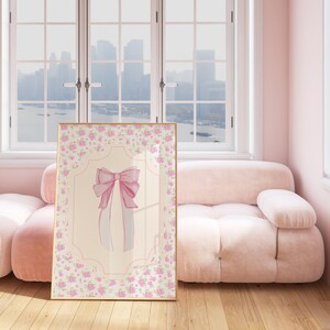 Pink Bow Wall Art | Coquette Room Decor | Balletcore Aesthetic ...