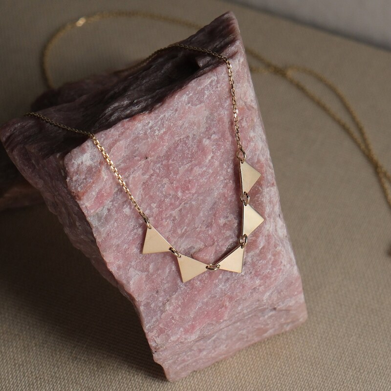 Gold Triangle Necklace - Etsy
