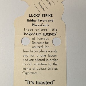 Lucky Strike T14 1930s Collectable Famous People Novelty Cards - Etsy