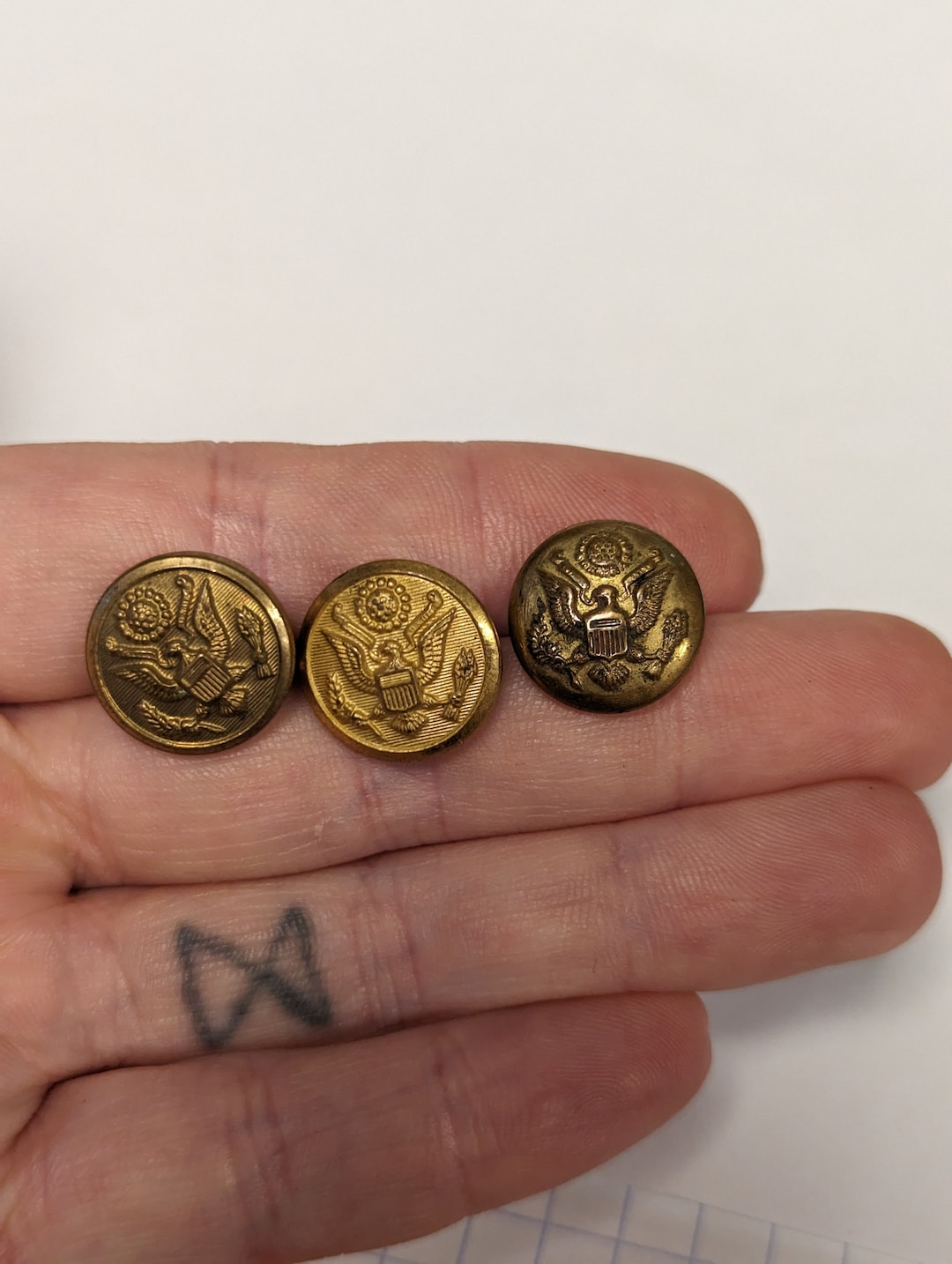 Vintage Gold US Military Eagle Buttons, 3 - Etsy