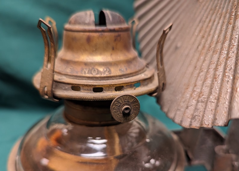 Queen Anne No. 2 Oil Lamp W/reflector & Glass Chimney - Etsy