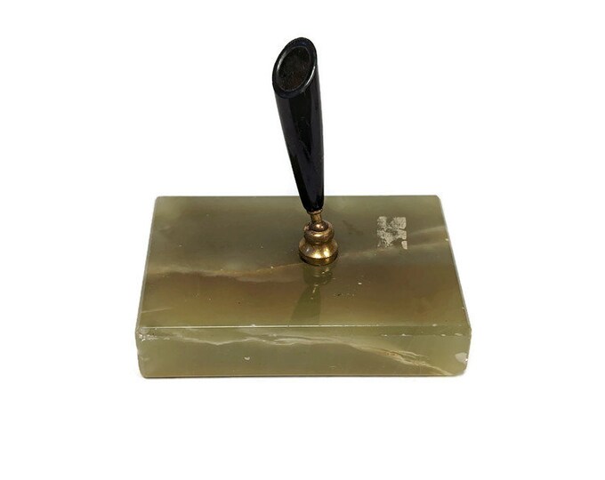 Green Marble Pen Holder - Etsy