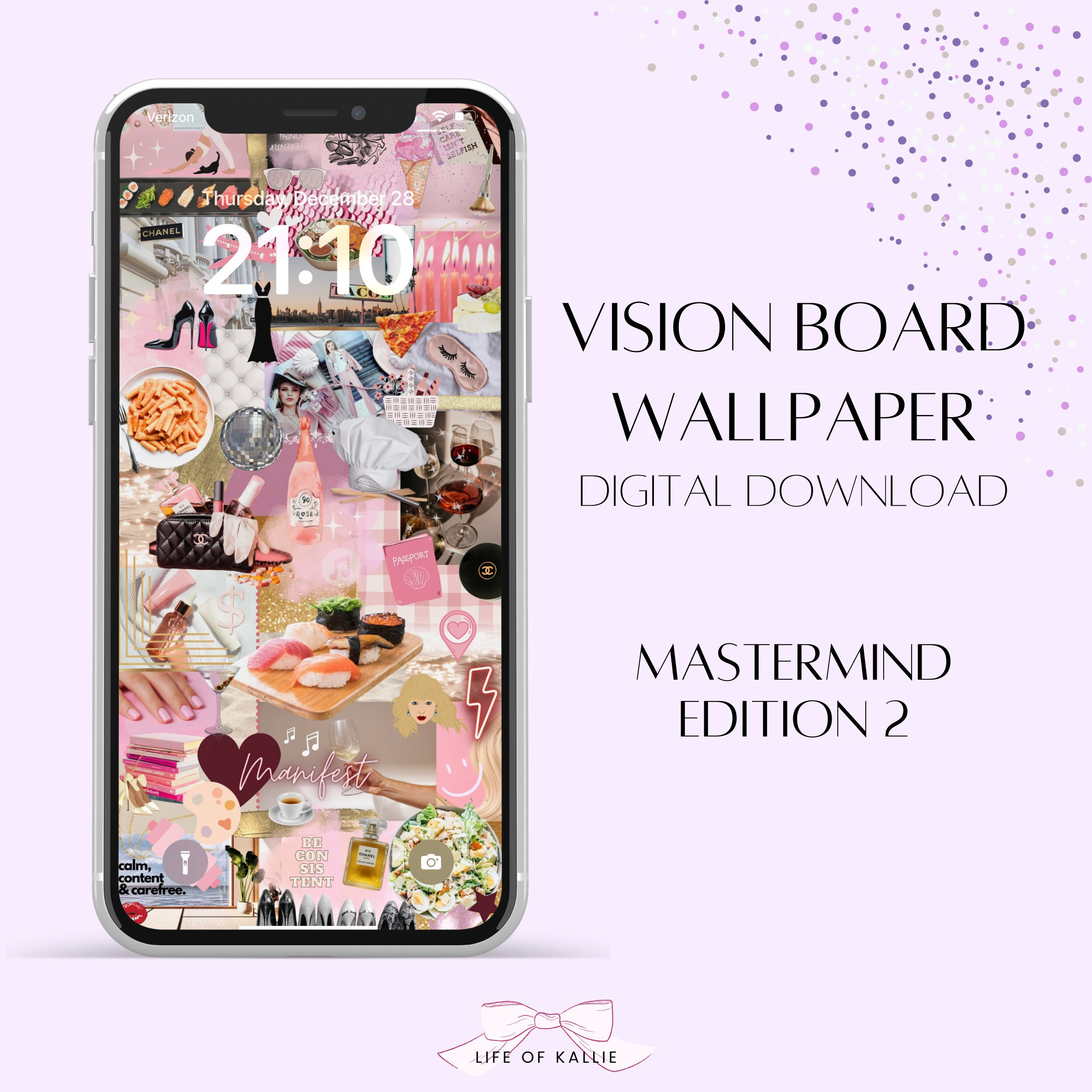 Vision Board Phone Background Wallpaper Digital Download: Mastermind ...
