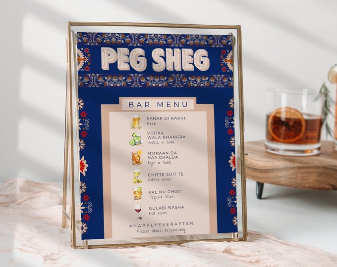 Indian Wedding Menu, Punjabi Bar Menu, Desi Digital Drink List, Viah ...