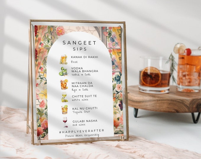 Indian Wedding Menu, Punjabi Bar Menu, Desi Digital Drink List, Viah ...