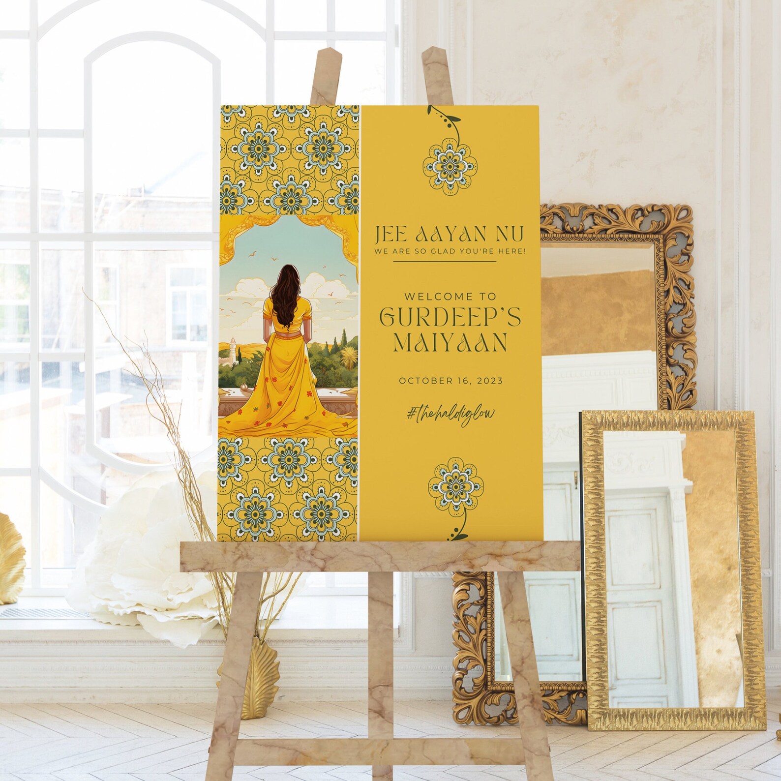 Haldi Sign Pithi Welcome Signage, Custom Hindu Shaadi Ceremony ...