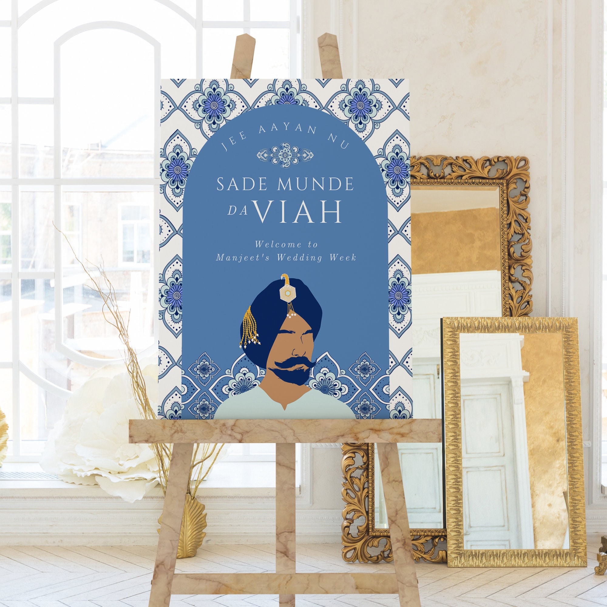 Punjabi Wedding Week Sign: Personalised Custom Sade Munde Da Viah ...