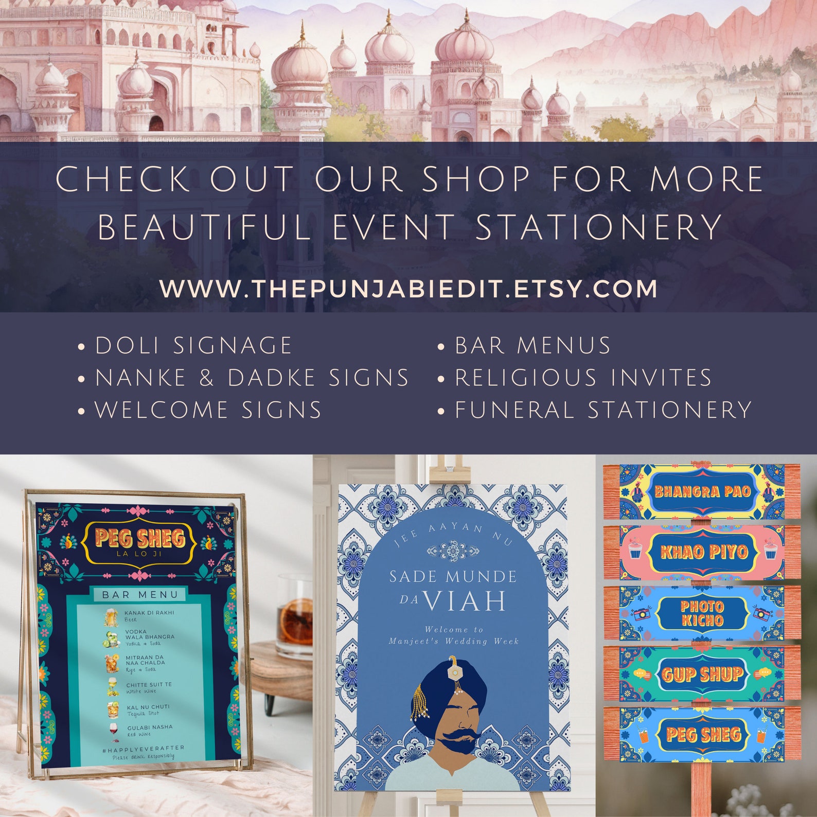 Punjabi Wedding Week Sign: Illustrated Custom Sadi Kudi Da Viah ...