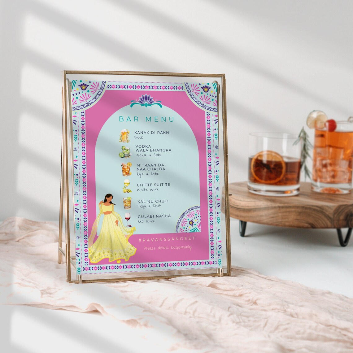 Punjabi Bar Menu: Desi Drink List, Digital File, Indian Cocktails ...