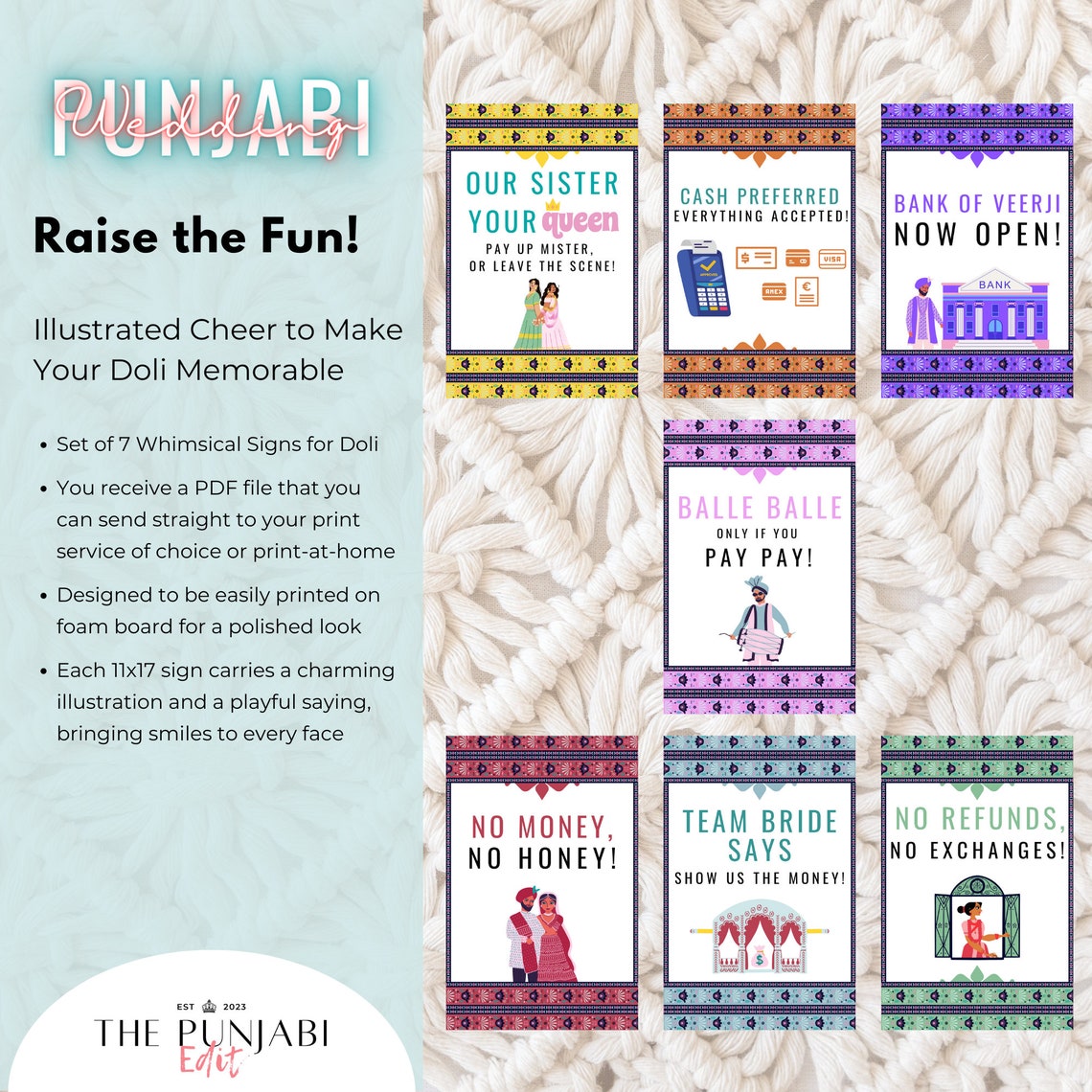 Doli Signage Bridal Party No Entry Signs, Sikh Punjabi Hindu Wedding ...