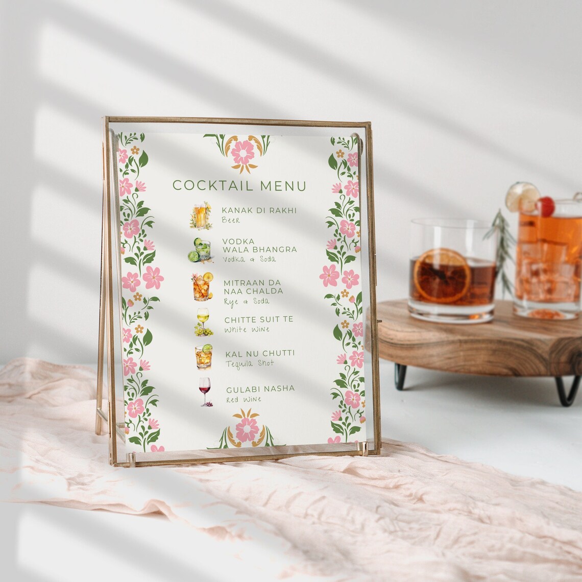Indian Wedding Menu, Punjabi Bar Menu, Desi Digital Drink List, Viah ...