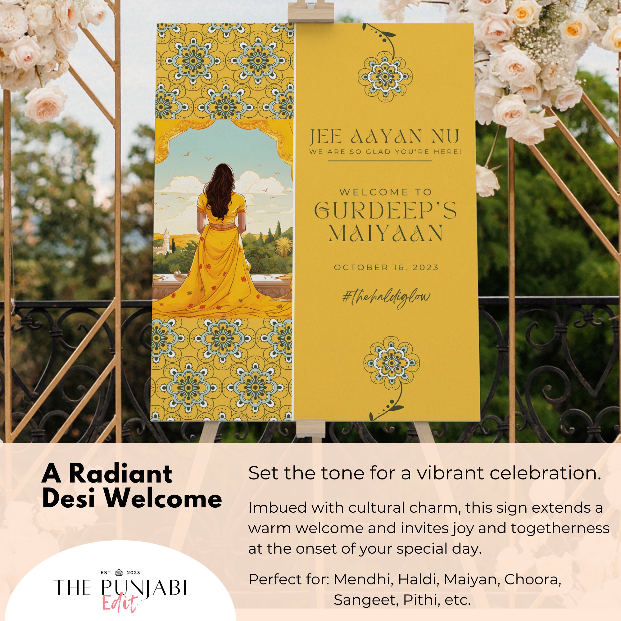 Haldi Sign Pithi Welcome Signage, Custom Hindu Shaadi Ceremony ...