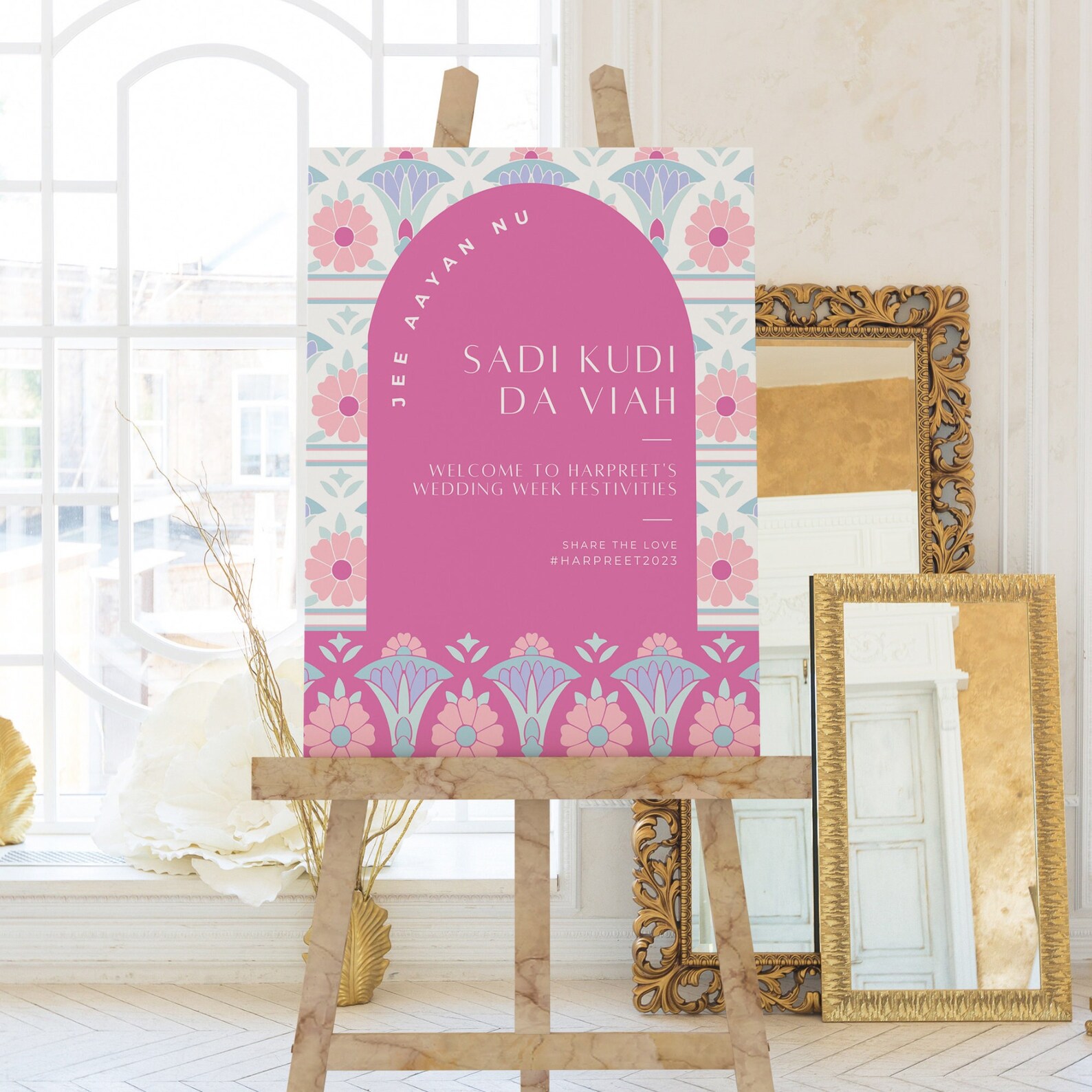 Punjabi Wedding Week Sign: Illustrated Custom Sadi Kudi Da Viah ...